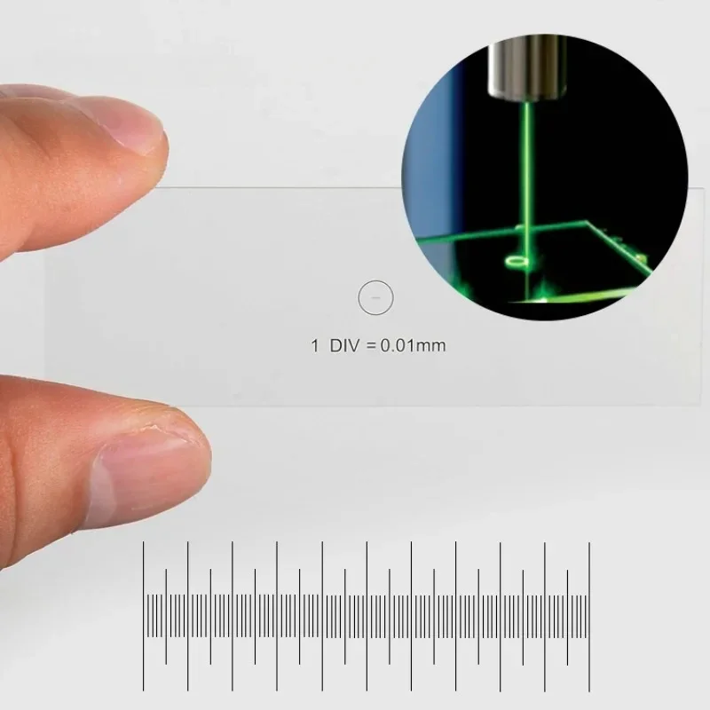 High Precision Microscope Micrometer 0.01mm 0.1mm Grid Reticle Glass ...