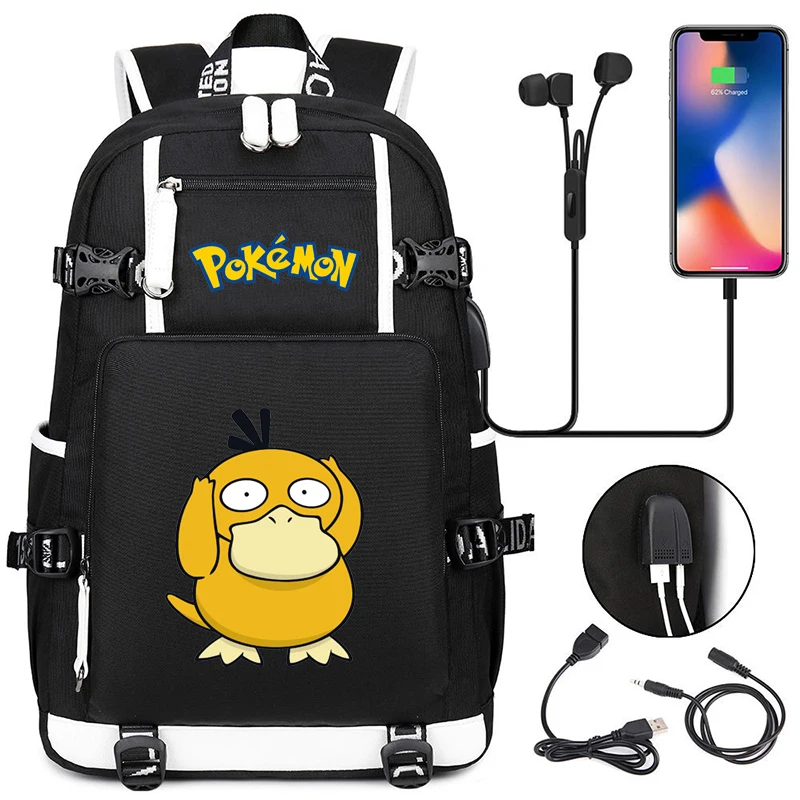 Pokemon Adventure School Backpack Schoolbag - Psyduck - KawaiiMerch.com
