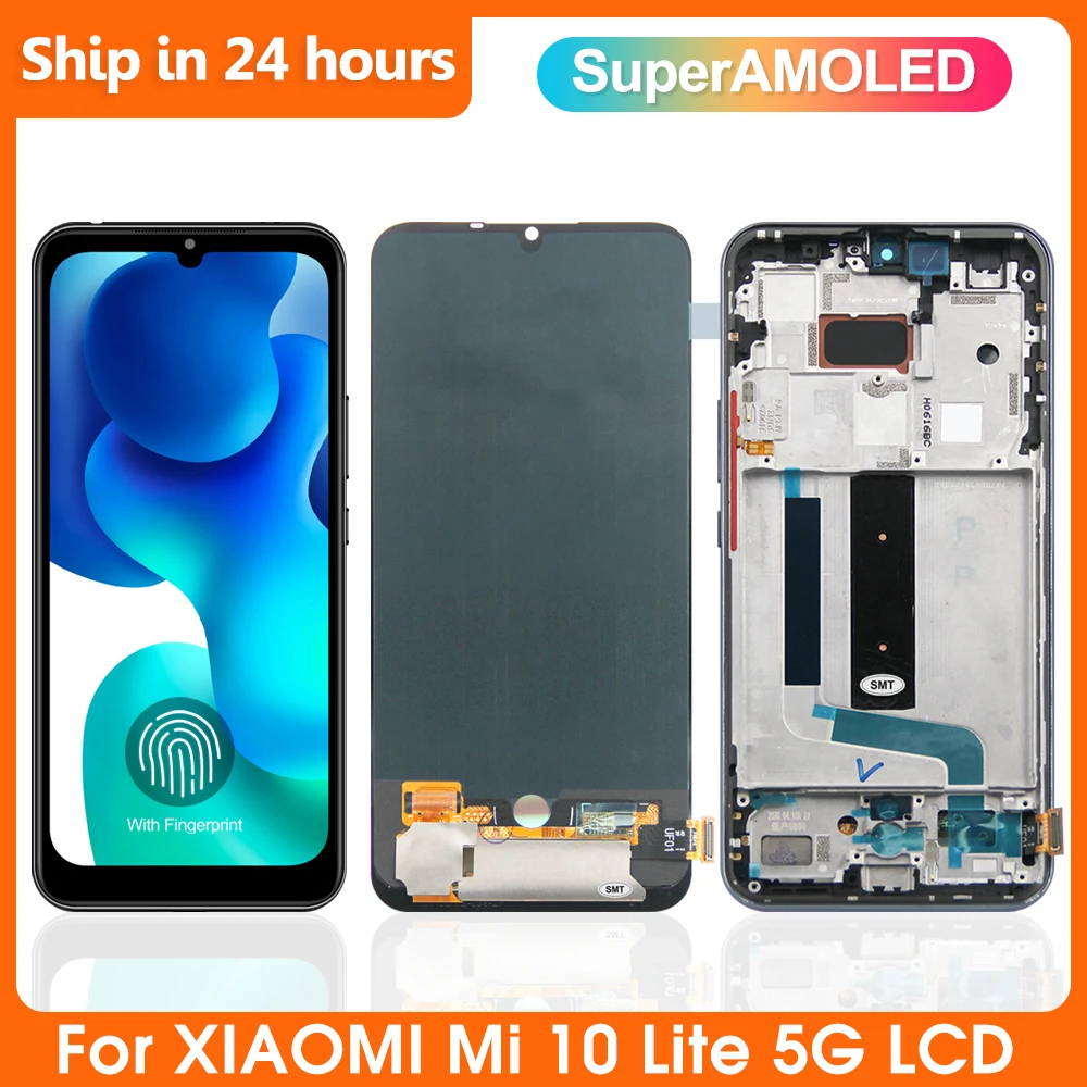 6.57 '' AMOLED For Xiaomi Mi 10 Lite 5G Display For Xiaomi Mi10 Lite ...