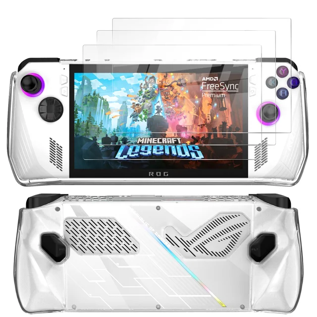 2-IN-1 Tempered Glass + Clear Protective Case for Asus ROG ALLY ...