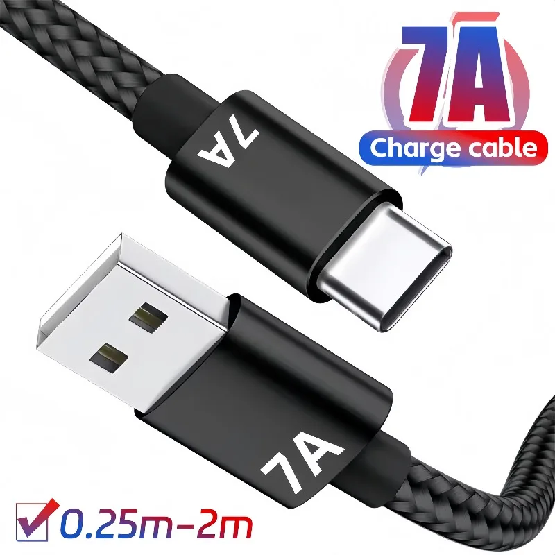 7A USB To Type C Braided Fast Charging Cable Type C Cord Charger for ...