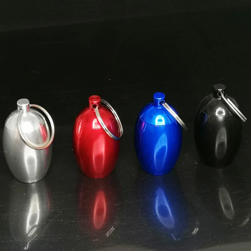 Oval-Earplug-Aluminum-Sealed-Metal-Capsule-Bottle-Pill-Storage-Box ...
