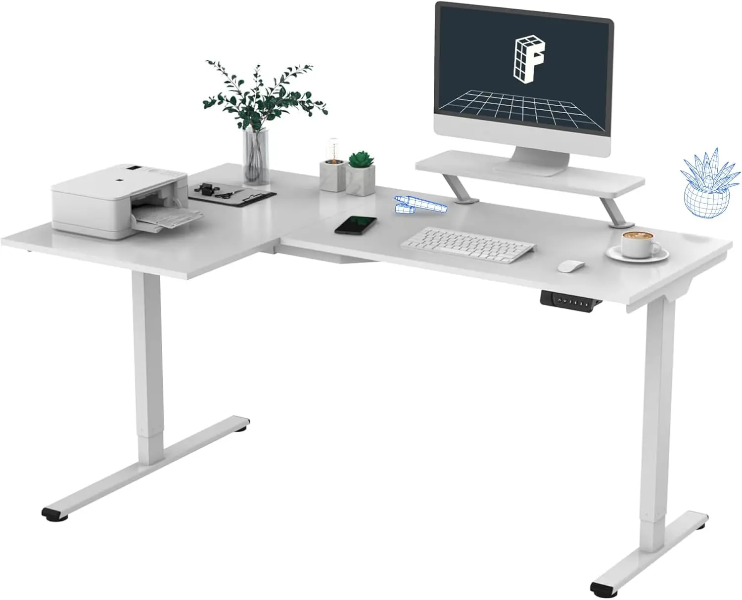 FLEXISPOT-L-Shaped-Standing-Desk-Electric-Corner-Gaming-Table-with ...
