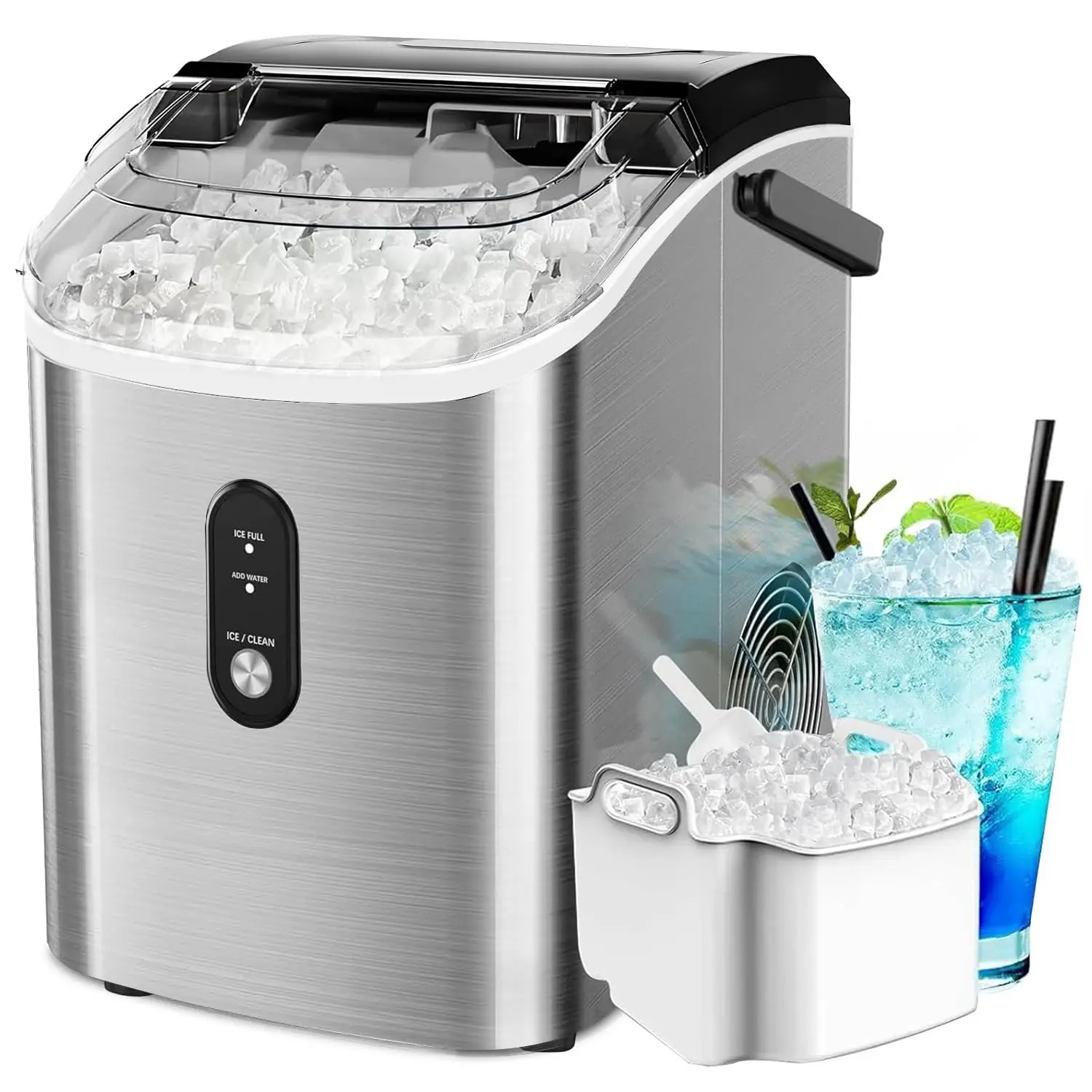 Kndko-Nugget-Ice-Maker-Countertop-Crushed-Ice-Maker-with-Chewable-Ice ...