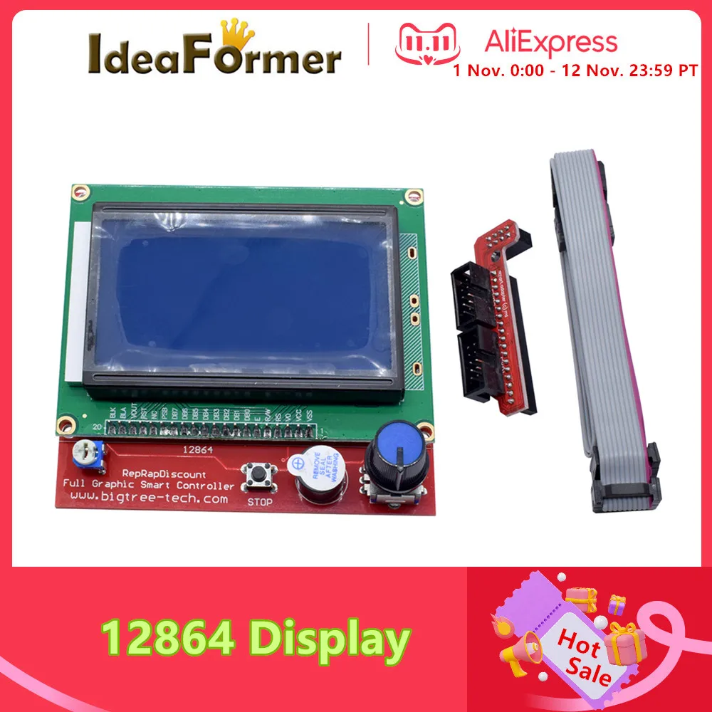 LCD 12864 Control Panel Controller 12864 Display Blue Screen with ...
