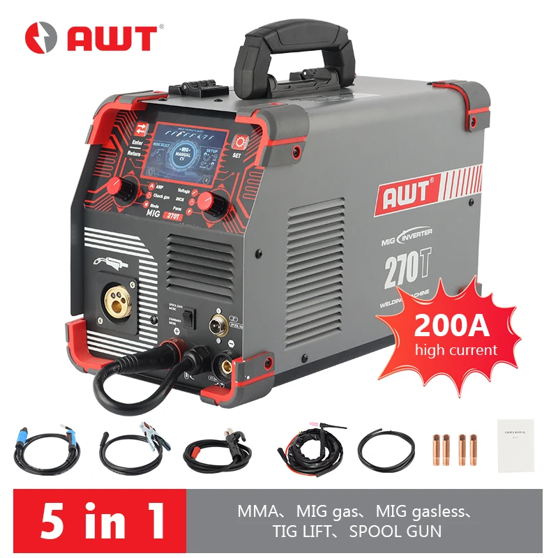 AWT MIG 270T 200A Semi-automatic welding machine MMA MIG LIFTTIG SPOOL ...