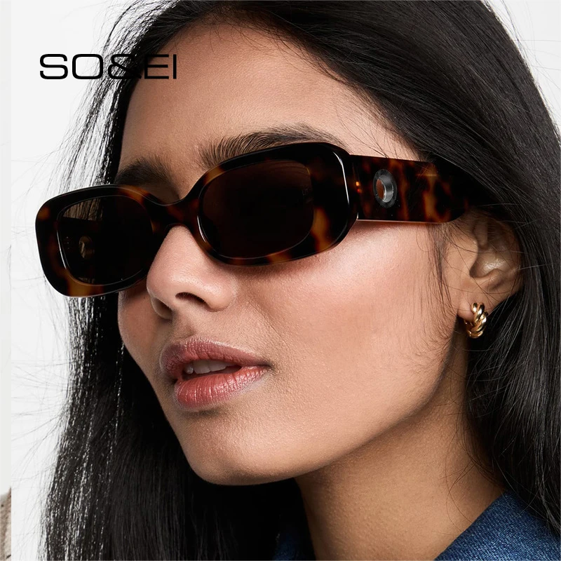 SO-EI-Retro-Rectangle-Sunglasses-Women-Fashion-Leopard-Champagne ...