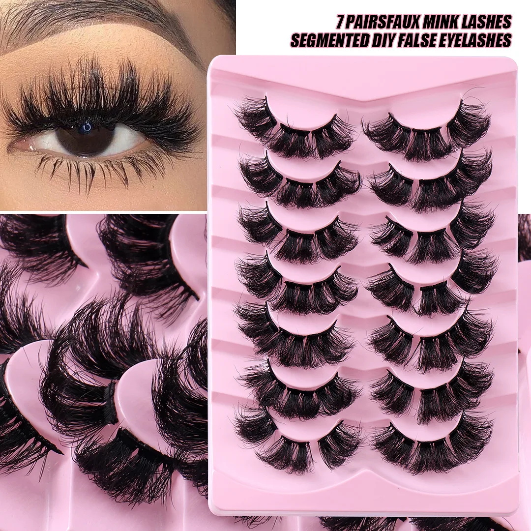 7Pairs-3D-Mink-Lashes-russian-strip-lash-Dramatic-False-Eyelashes-Faux ...