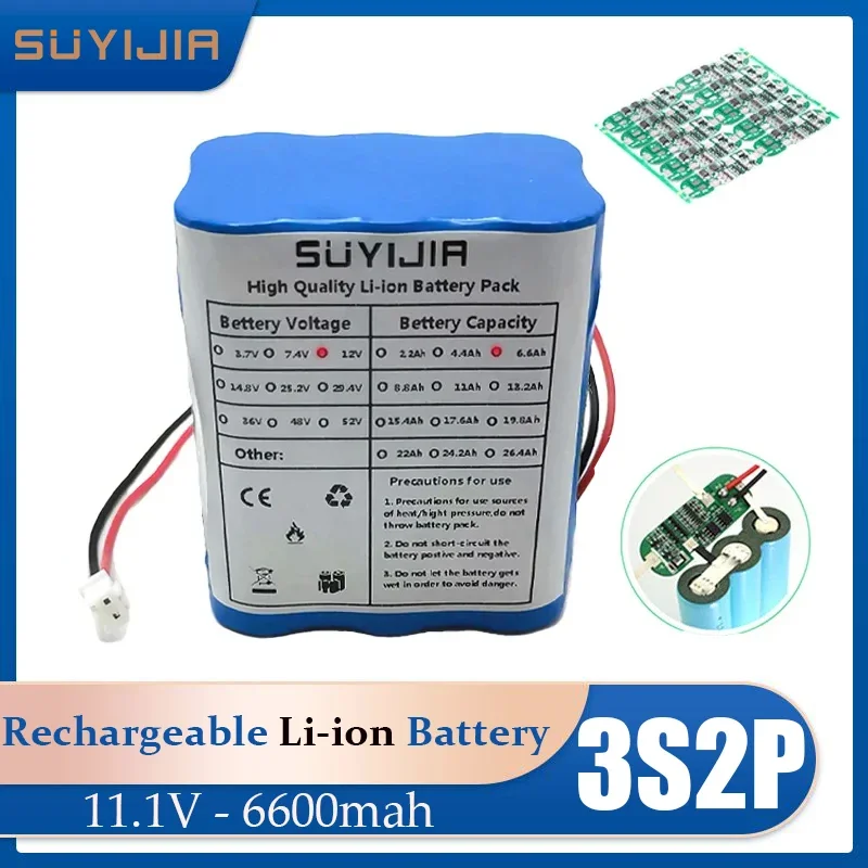 3S2P-11-1V-6600mah-large-capacity-18650-rechargeable-lithium-ion ...