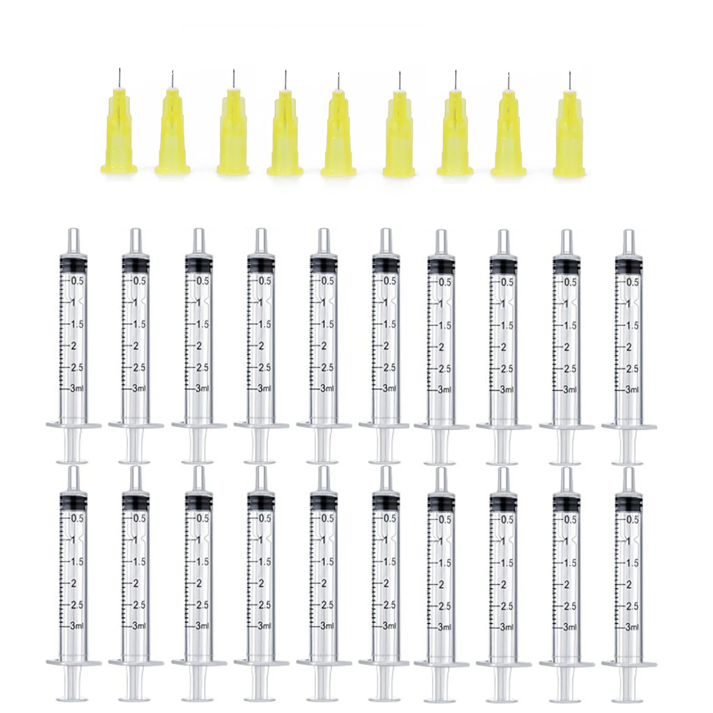 3ml Syringes + 30G 4MM Injection Needles Drawing Needles Injection Tool ...