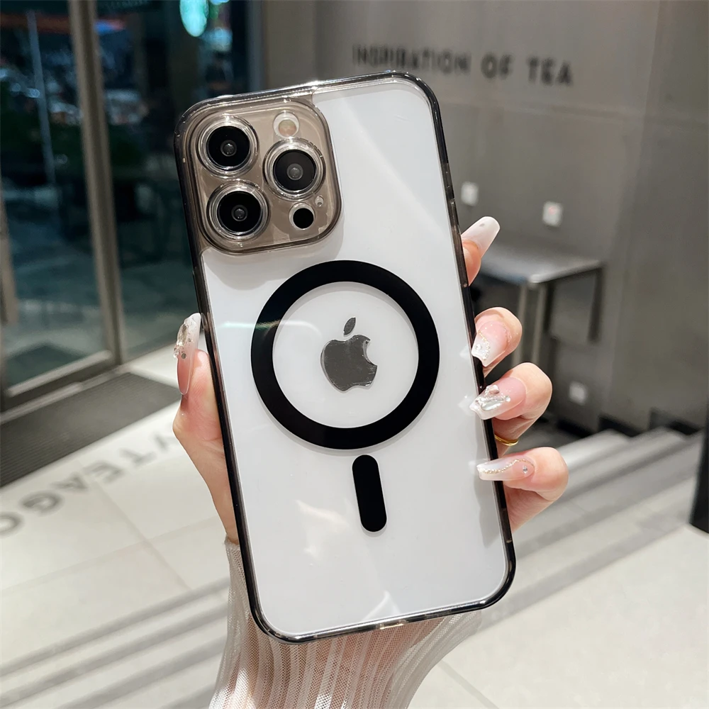 For-Magesafe-Magnetic-Transparent-Wireless-Charge-Case-For-iPhone-11-12 ...