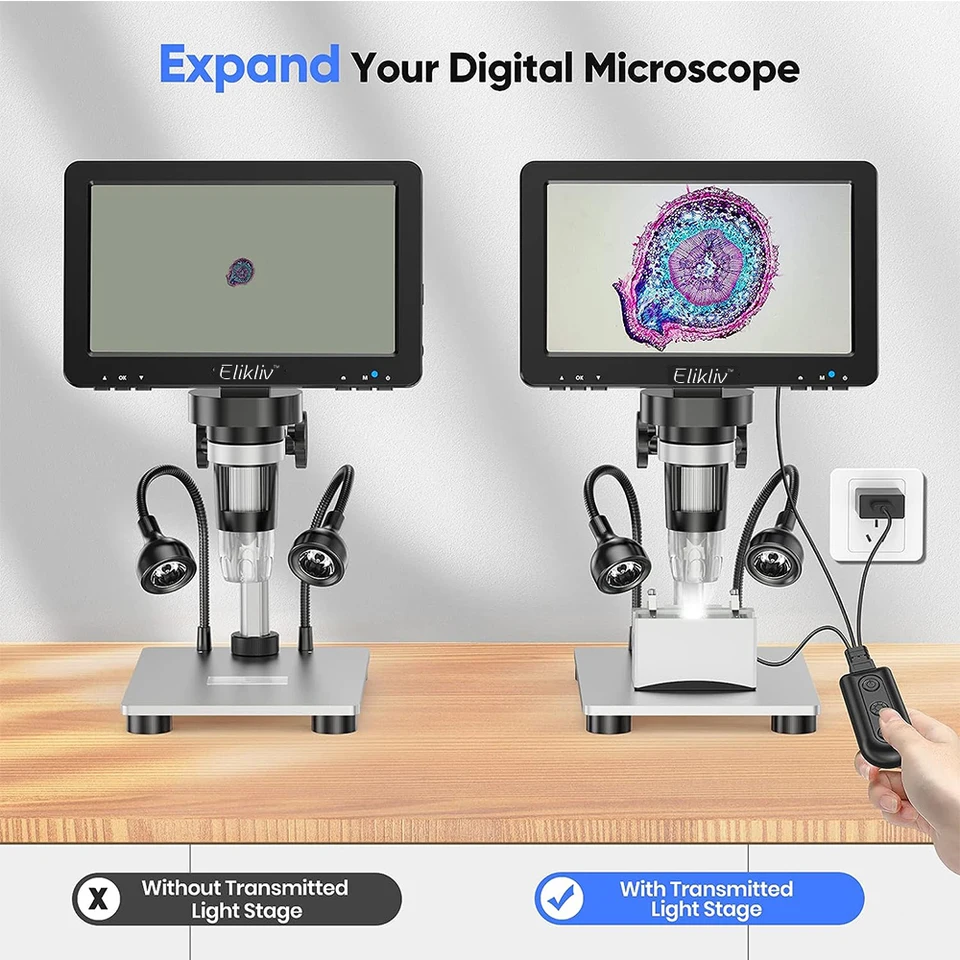 Transparent Glass Stage LED Microscope Base Light With Glass Stage ...