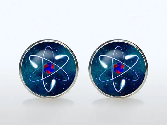 Atom-Cufflinks-Fashion-Plated-Shirt-Button-Cabochon-Cuffl-Men-Groom ...