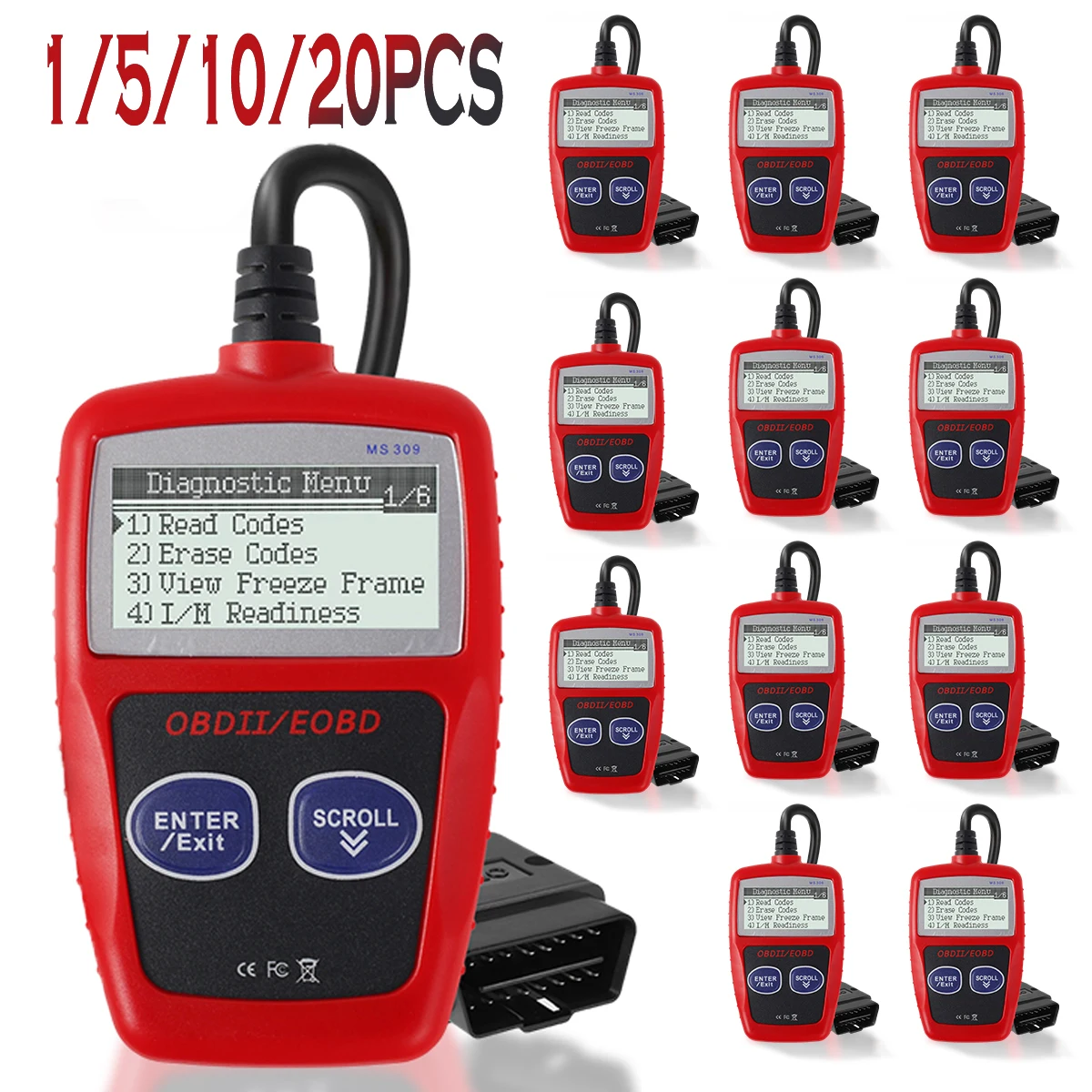 1-20PCS-Auto-Diagnostic-Tool-OBD2-Scanner-Code-Reader-Car-MS309-Accurate-Car-Check-Engine ...