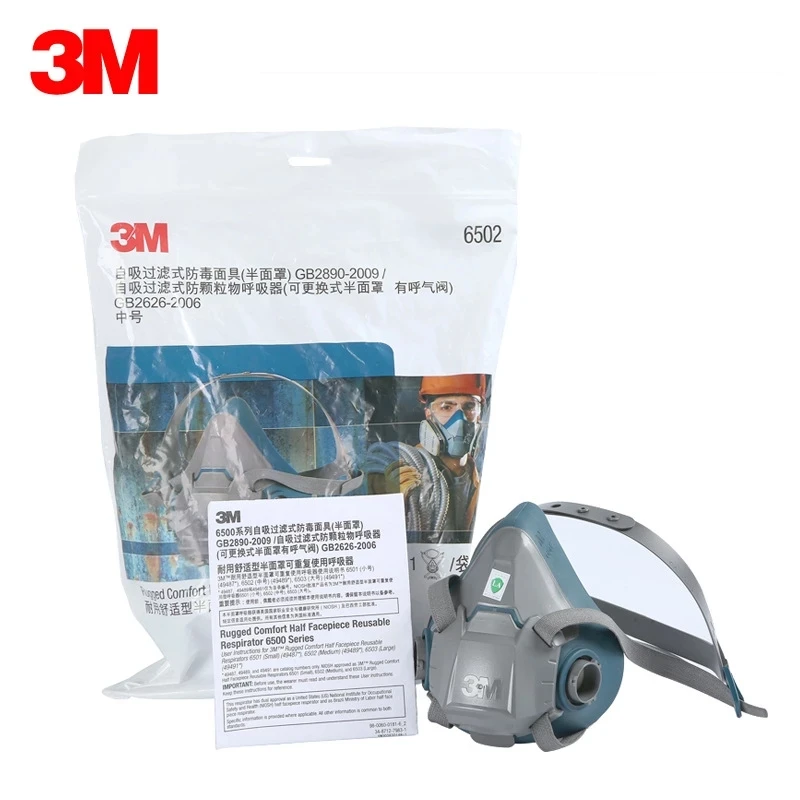 3M 6502/6502QL Respirator Spray Formaldehyde Protection Rugged ...