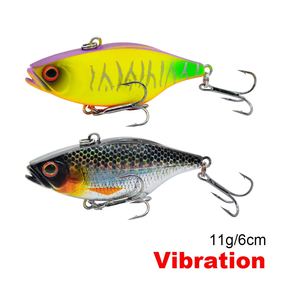 1pcs 60mm 11g Vibration Wobblers Lipless Crankbaits Angler's Fishing Vib Lures Hardbaits For ...