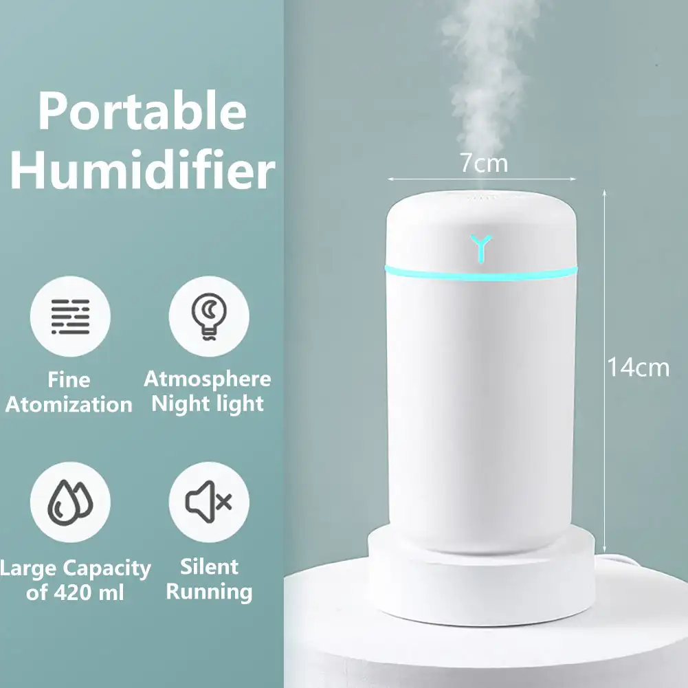 Portable 420ml Air Humidifier Aroma Oil Humidificador for Home Car USB ...