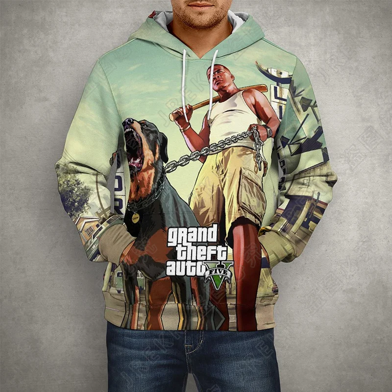 Grand Theft Auto GTA Hoodie Men Trendy Game Style 3D Printed ...