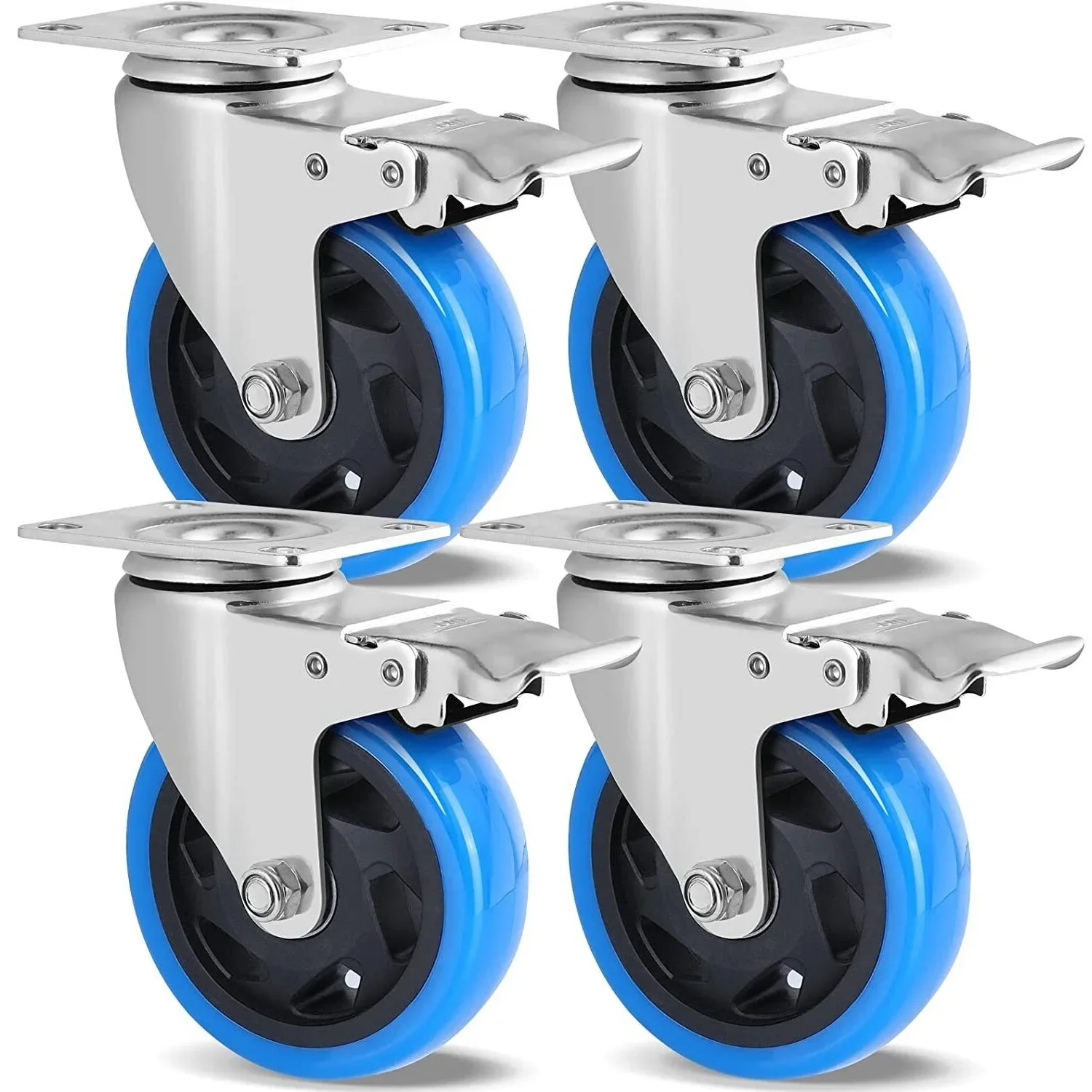 Transport Rollers 100MM Swivel Casters with Brake For All Types Of ...
