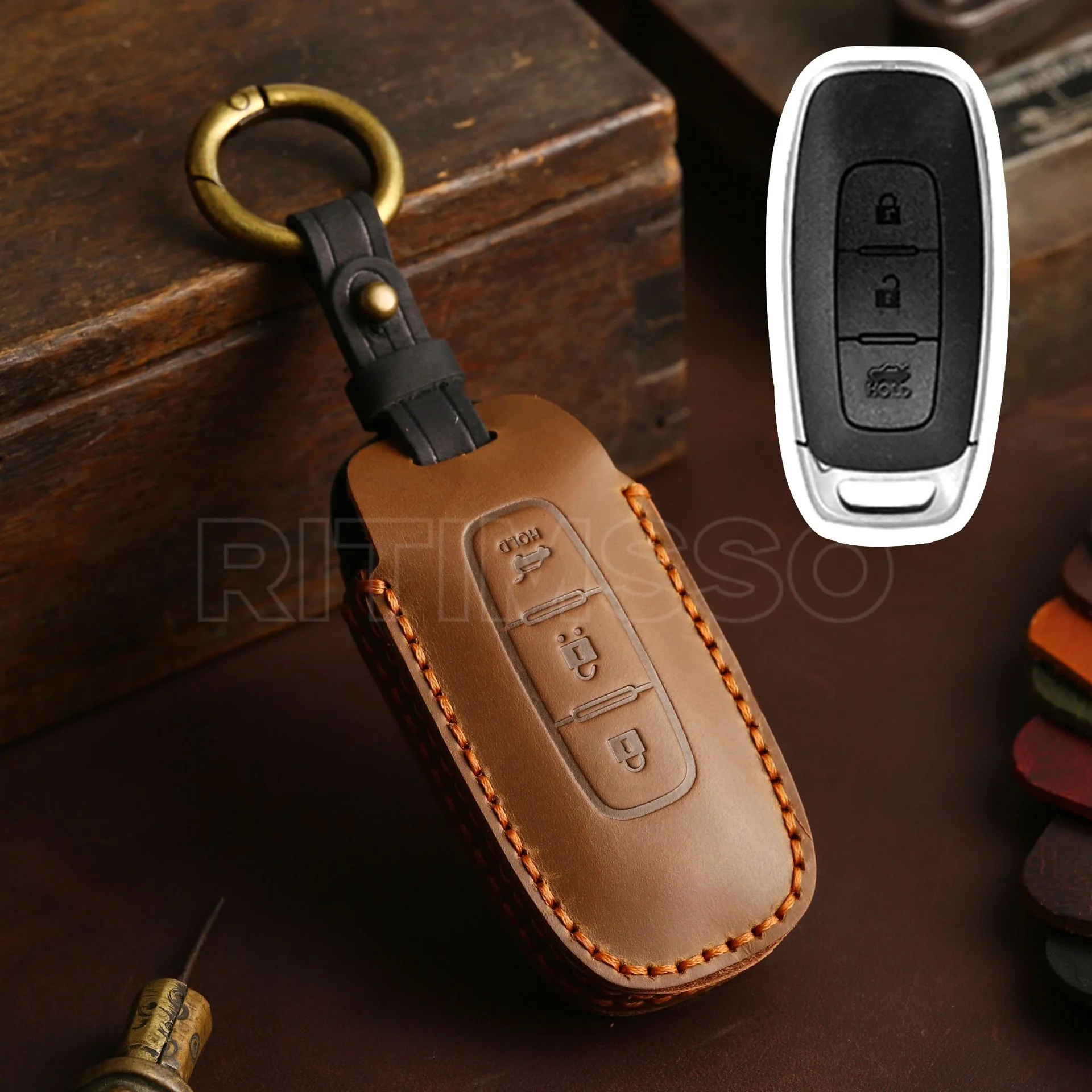 Leather Car Key Case Cover for Nissan X-trail T33 Qashqai 2022 J12 ...