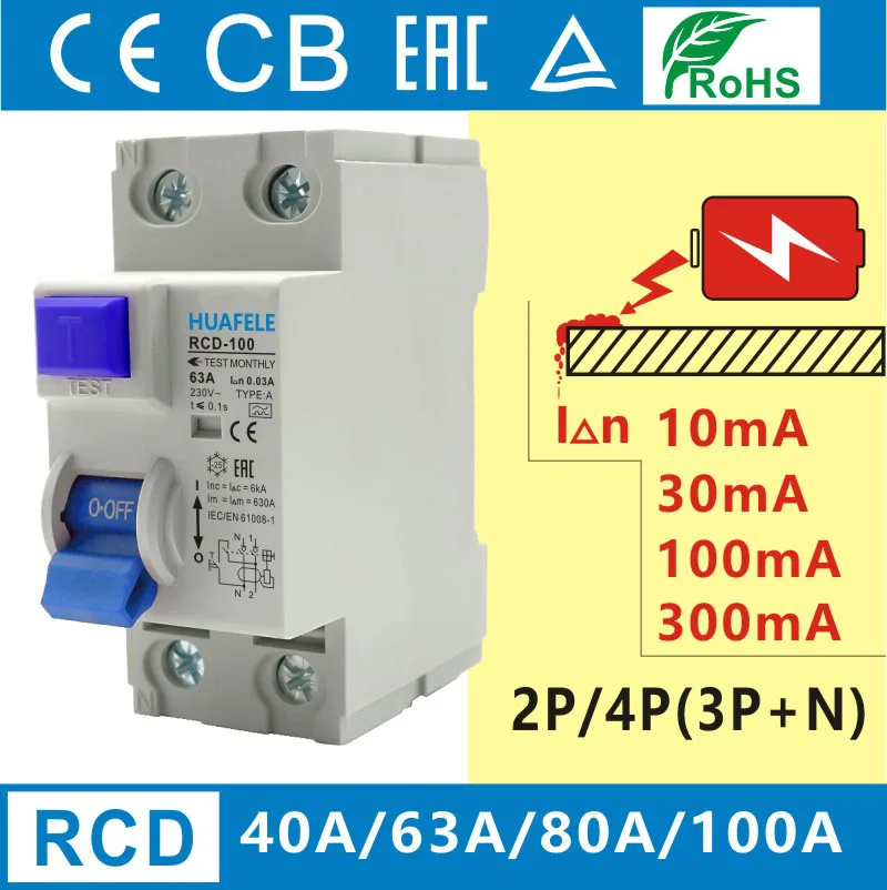 RCD-RCCB-tipo-A-2P-4P-Dispositivo-de-corriente-Residual-RCCB-40A-63A ...