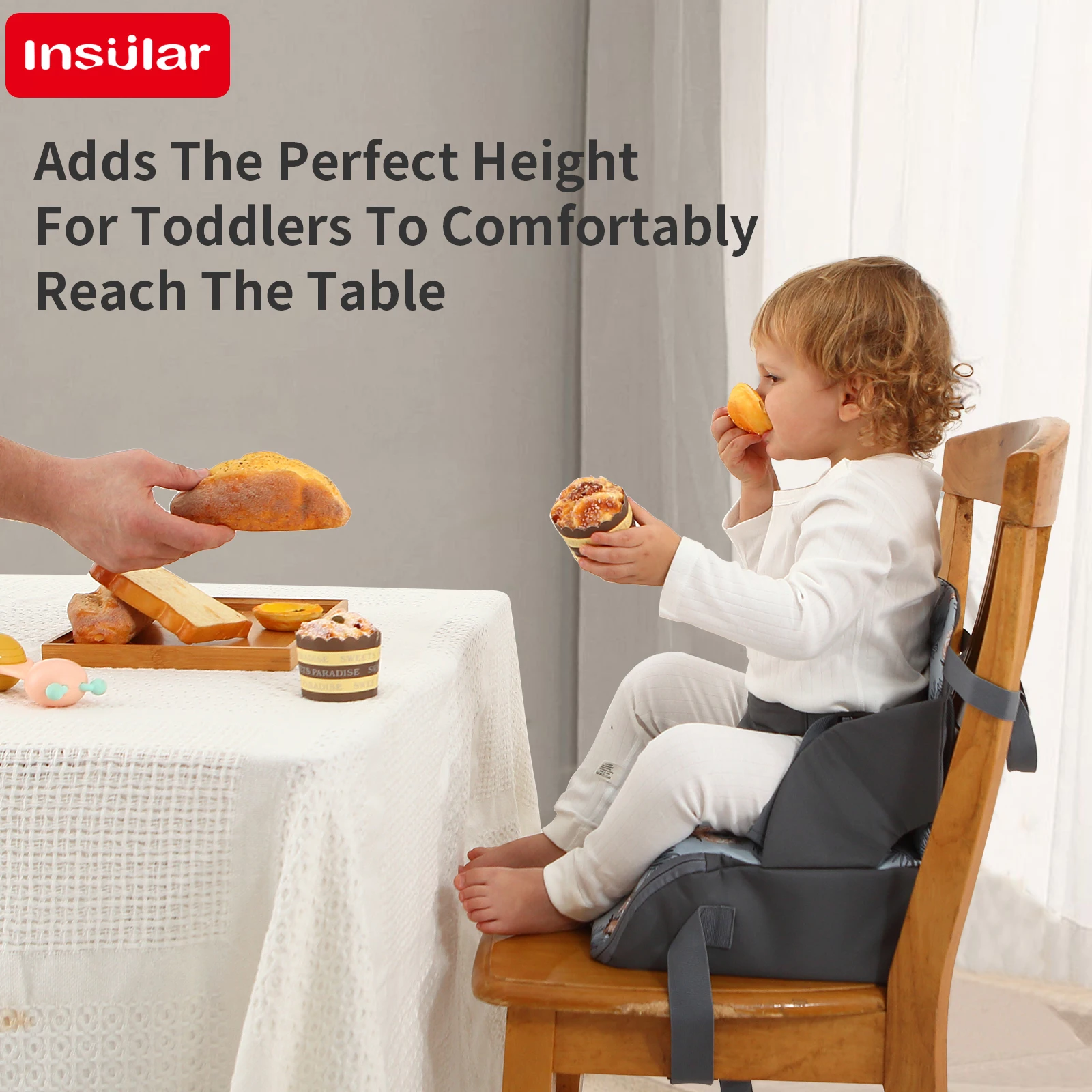 INSULAR Baby Booster Seat + Diaper Bag Convenient Travel Toddler ...