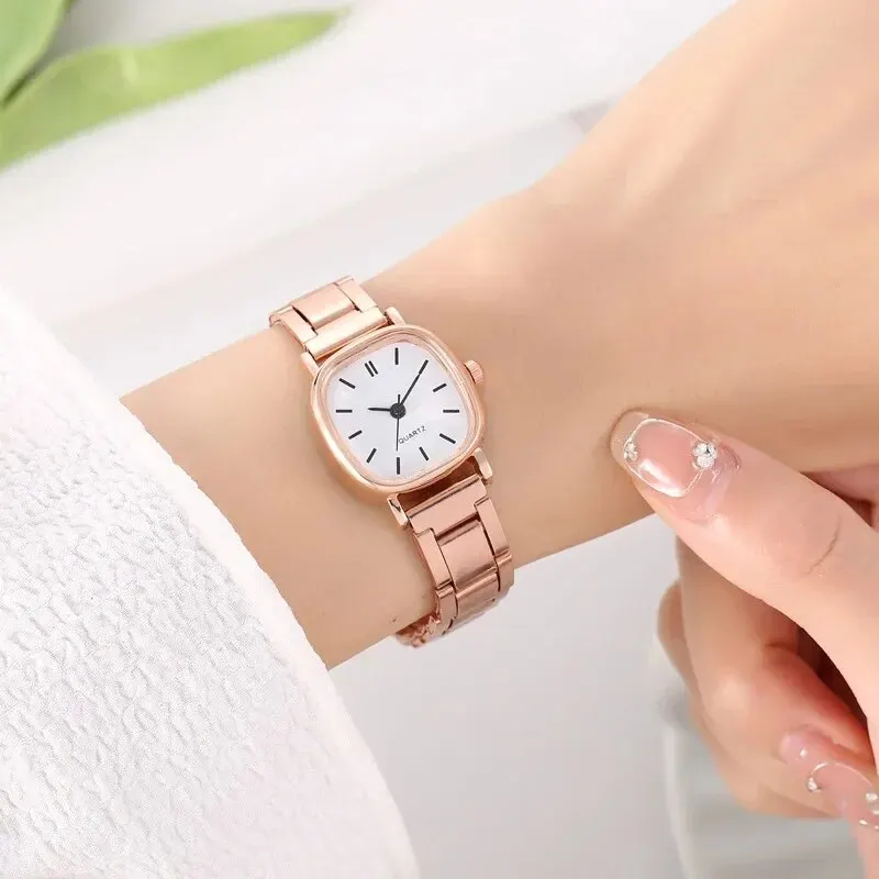 Vintage-Square-Women-s-Watch-Simple-Design-Student-Exam-Watch-Stainless ...