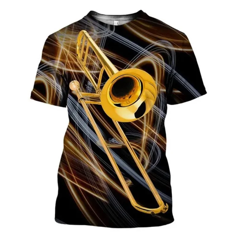 Jazz-T-shirt-3D-Print-Sax-Guitar-Clarinet-Men-s-T-shirt-Classic-Music ...