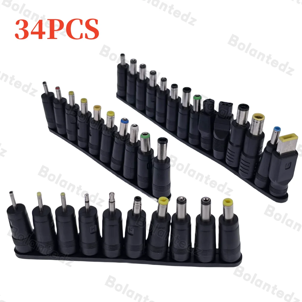 34PCS-Universal-5-5mmx2-1mm-DC-AC-Power-Adapter-Tips-Connector-Kits-for ...