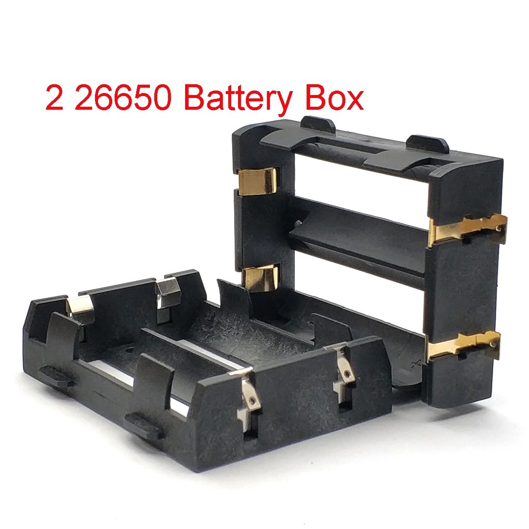 2S 26650 Battery Holder SMD THM for 26650 Black with Bronze Pins Gold ...