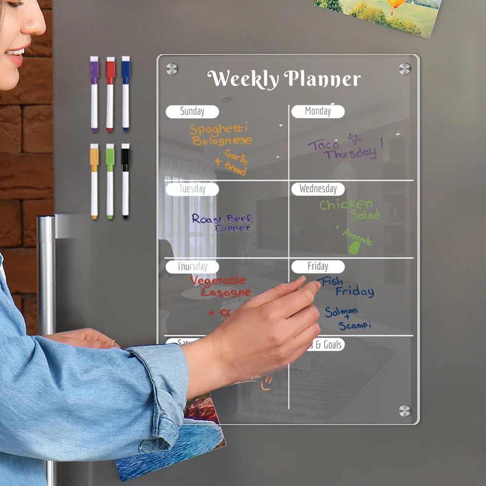 Fridge-Magnet-Sticker-Calendar-Board-Planner-Reusable-Magnetic-Dry ...