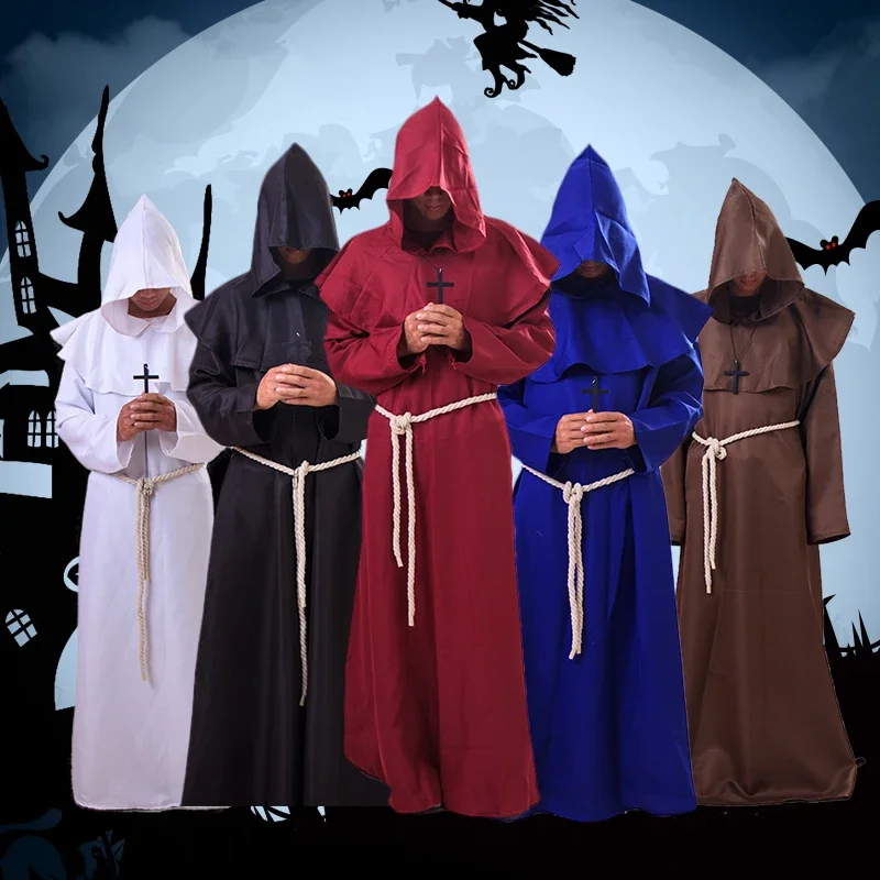 Horror-Grim-Reaper-Costume-Men-Vintage-Monk-Cosplay-Cloak-Robe-Priest ...