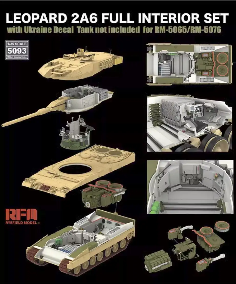 RYEFIELD-5093-1-35-LEOPARD-2A6-FULL-INTERIOR-SET-With-Ukraine-Decal-Not ...