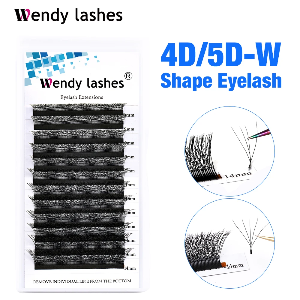 5D W Shape Lashes Extension Premade Volume Fan Eyelashes W Style Shaped ...