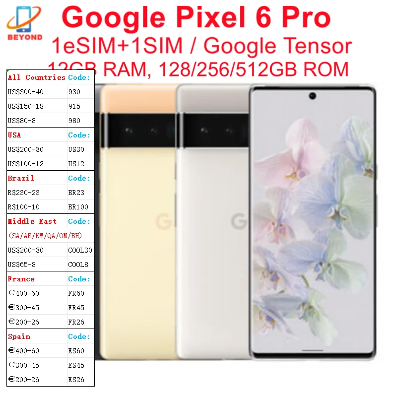 Google-Teléfono Móvil Inteligente Pixel 6 Pro, Smartphone con pantalla de 6,71 pulgadas, 12GB de ...