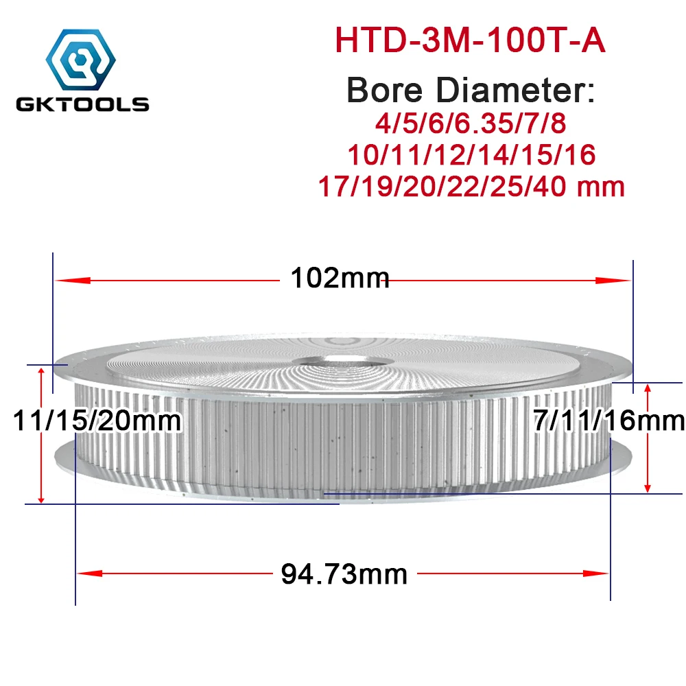 Type AF 3M 80 90 100 Teeth 120 Teeth Pulley Synchronous Wheel for 11mm ...