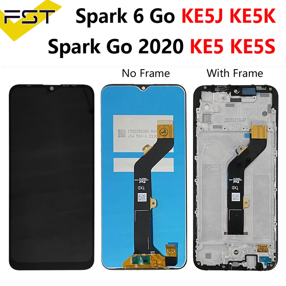 6.52" Display For Tecno Spark 6 GO KE5J KE5K LCD Display Touch Screen ...