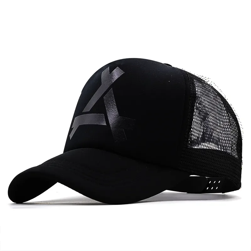 Embossed-Triangle-Mesh-Baseball-Caps-Women-Breathable-Mesh-Snapback ...