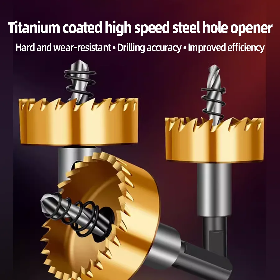 5pc-Titanium-Plated-Serrated-Hole-Opener-Gold-Aluminum-Plate-Iron-Plate ...