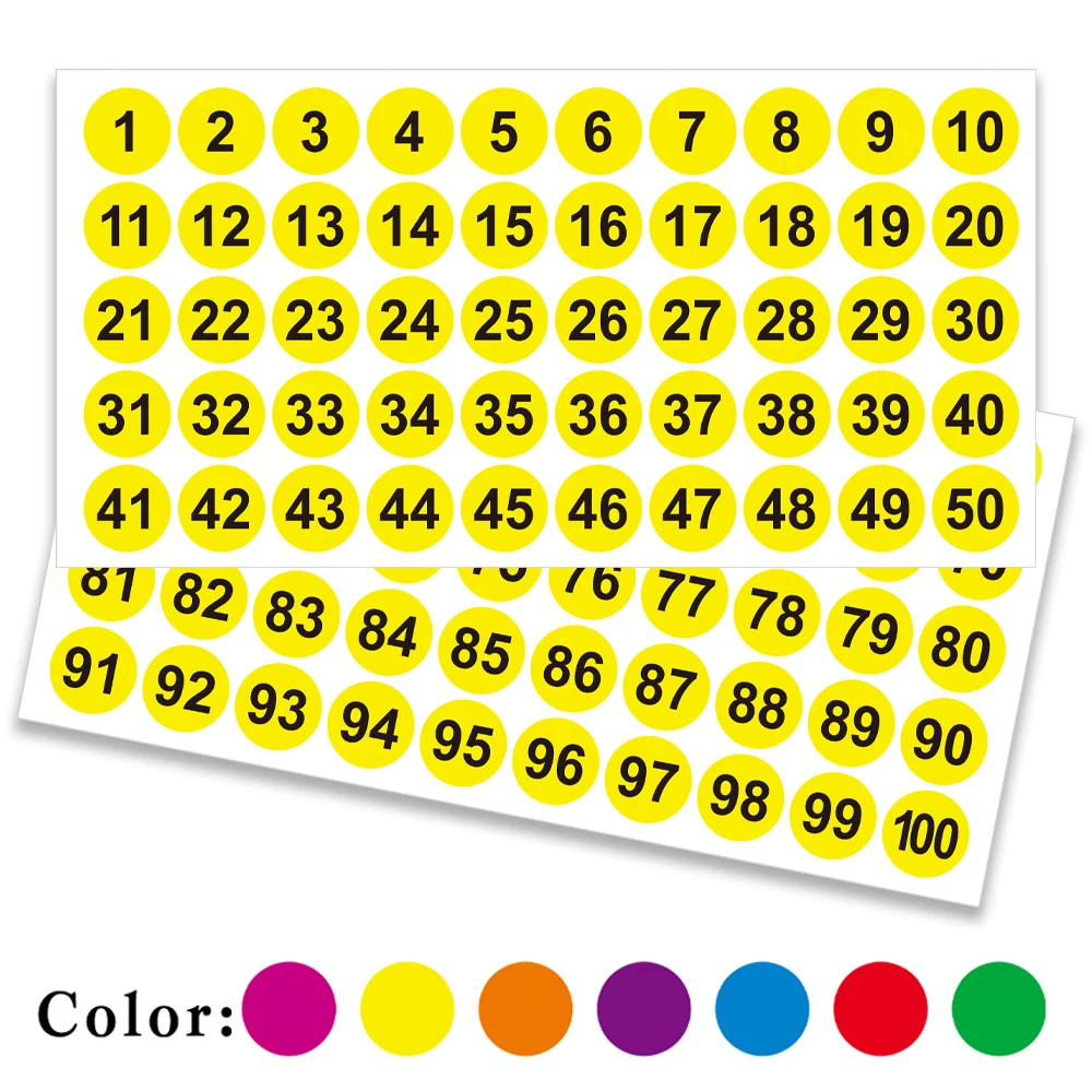Colorful Numbers Label Stickers for Diy Craft Adhesive Labels Stickers ...