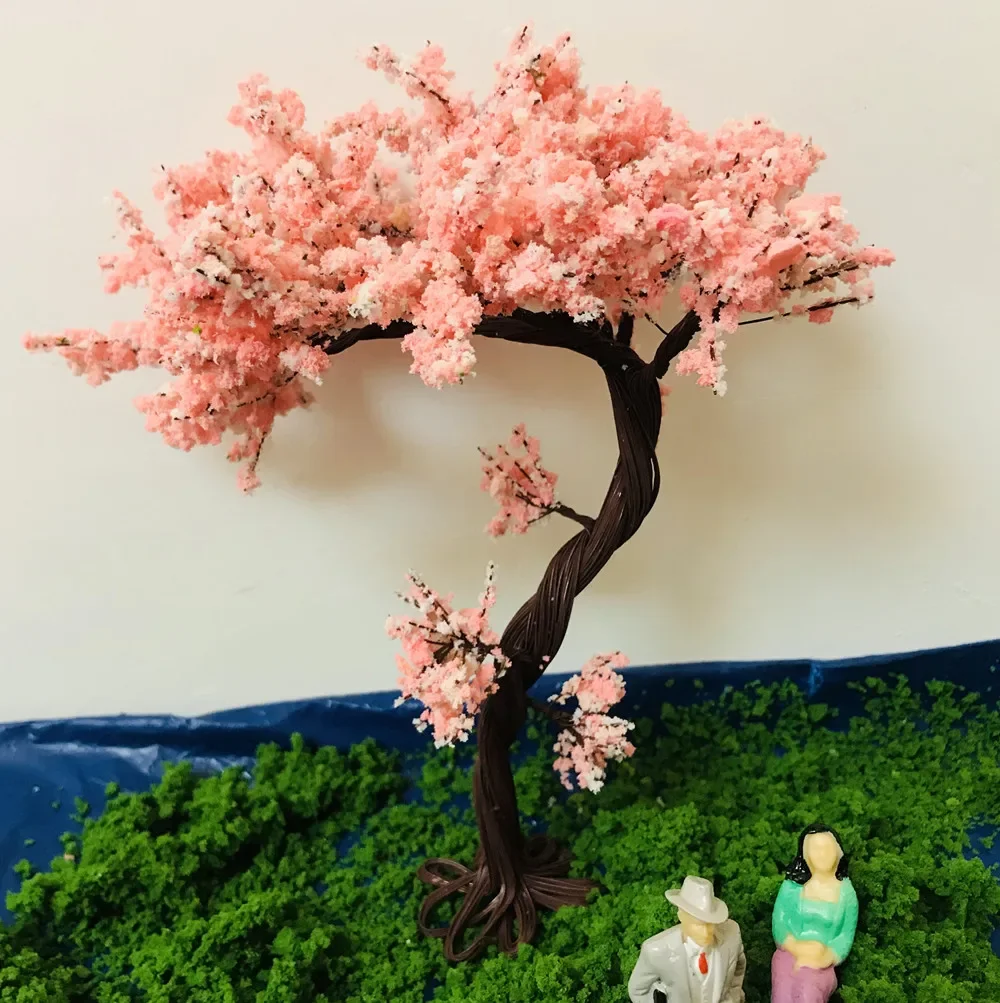 15-cm-high-The-cherry-blossom-tree-model-hand-scene-railway-layout ...
