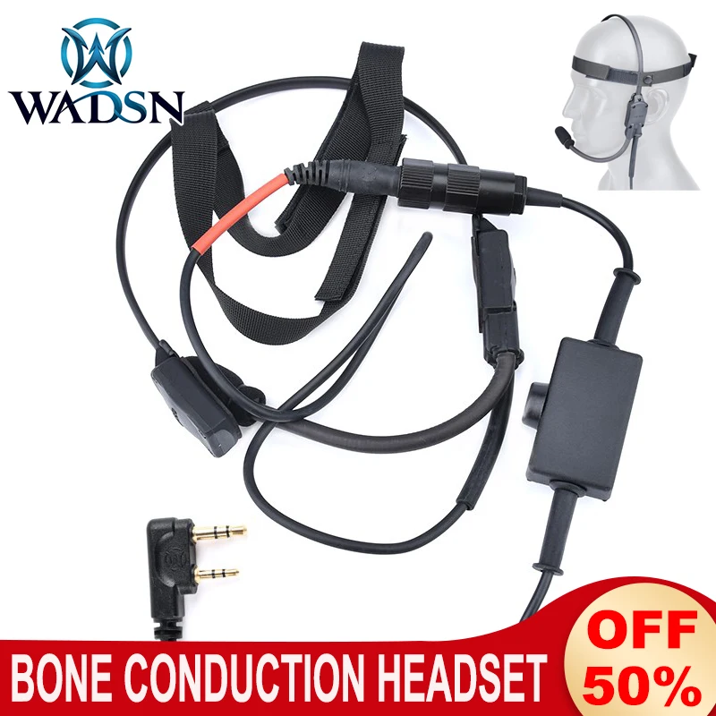 Wadsn-Tactical-MH180-V-Headset-Signal-Bone-Conduction-Headphone-Hunting ...