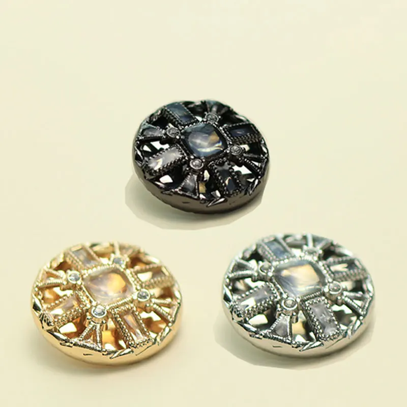 5pcs Shinny Diamond Luxury Sewing Button For Clothing Coat Accessory ...