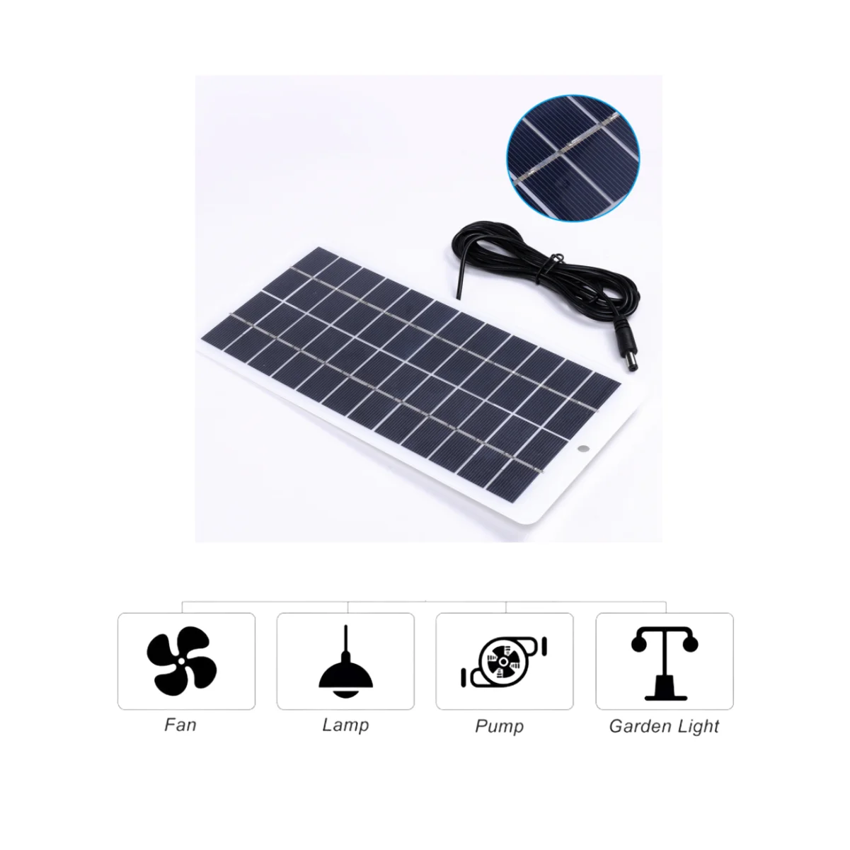 Solar Panel 10W 12V DC Monocrystalline Solar Panel Power Module Charger ...