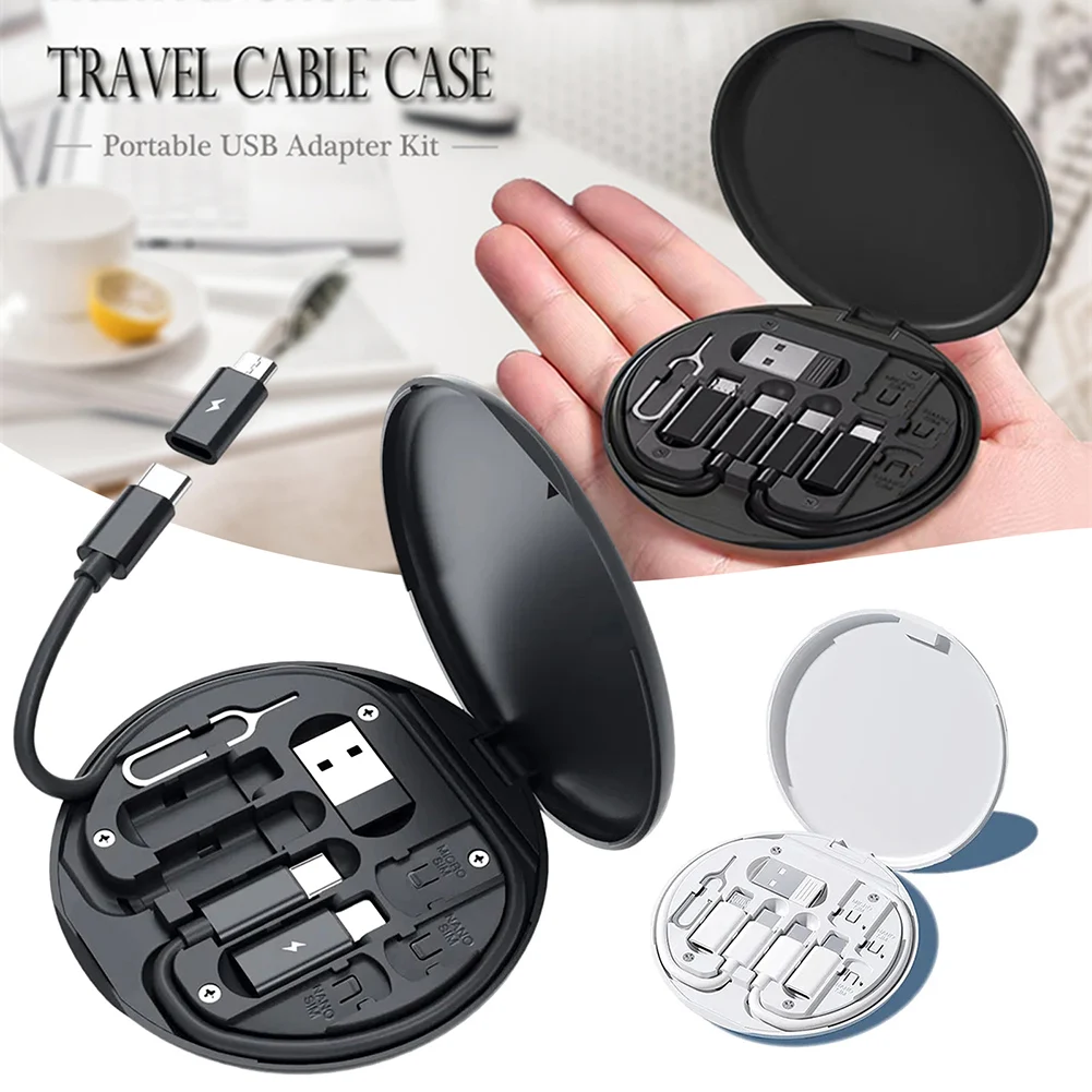 Portable-Data-Cable-Storage-Box-with-Phone-Holder-Compact-Lightweight ...