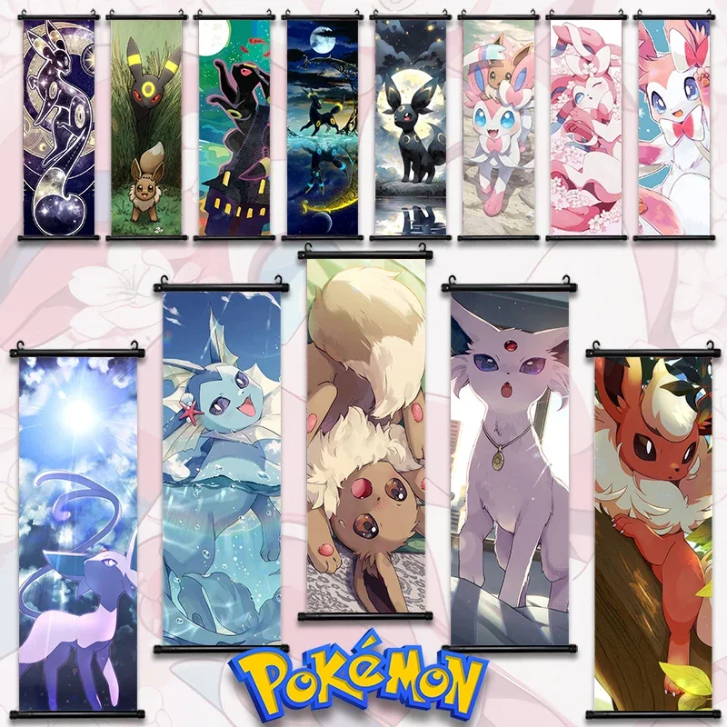 Pokemon-Japanese-Anime-Pikachu-Eevee-Peripheral-Hanging-Scrolls-Poster ...