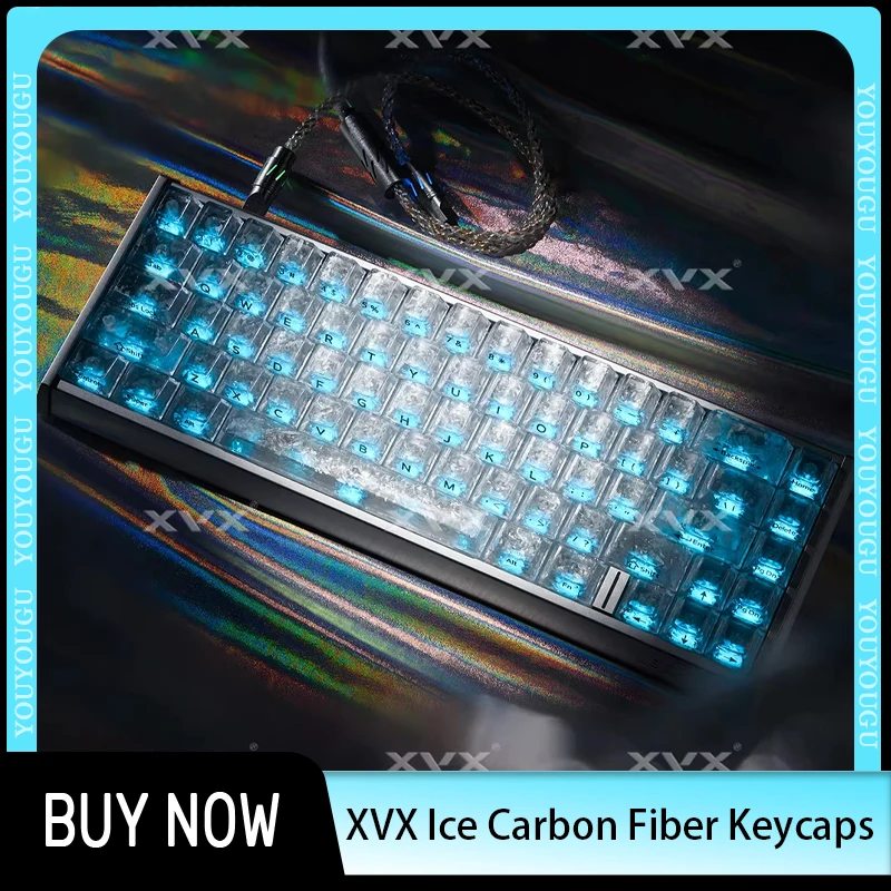 XVX Ice Carbon Fiber Texture Keycaps 119 Key Cherry Profile PBT ...