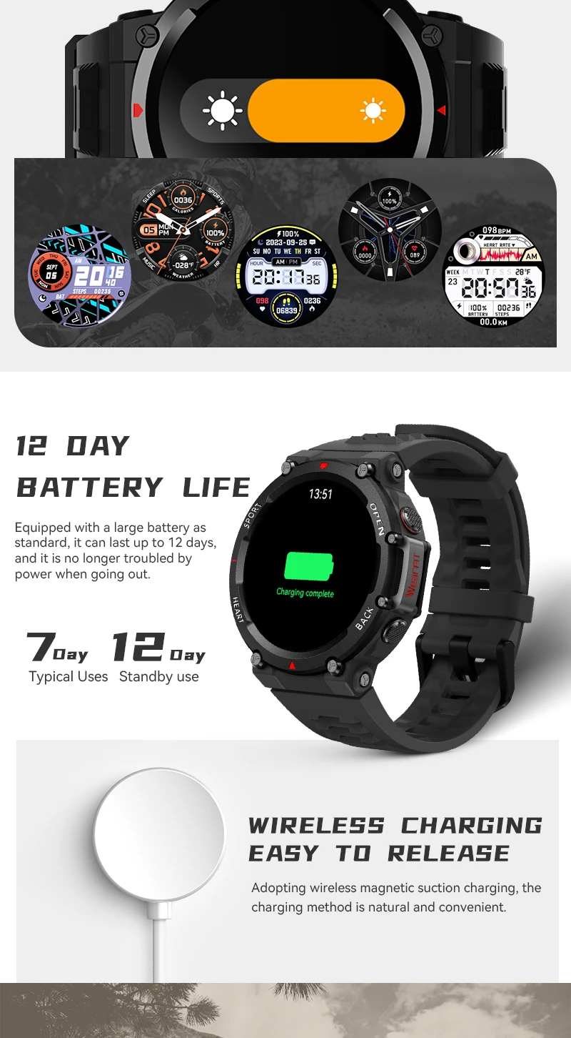 Часовник Smartwatch ZW25 Sport Men, NFC, Bluetooth, Обаждане, измерване ...