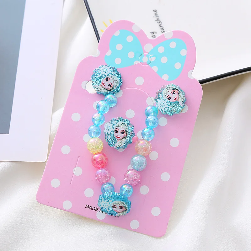 Kawaii-Disney-Frozen-Elsa-Girls-Bracelet-Ear-Clip-Ring-Set-Disney ...