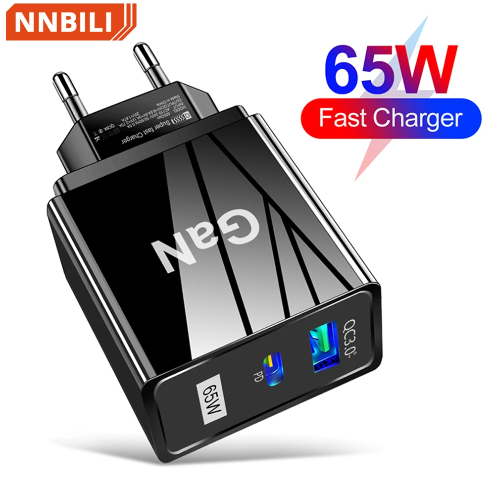 NNBILI 65W GaN Fast Charge Adapter For MacBook Pro Laptop Type C PD ...